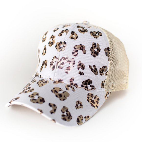 Accessories | Leopard Ponytail Hat | Poshmark
